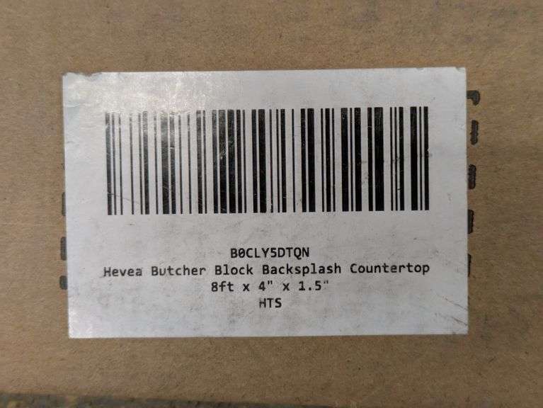 Bme Hevea Solid Wood Butcher Block Backsplash Countertop, 8ft L x 4" W ...