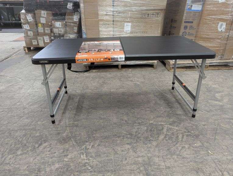 LIFETIME 4ft Adjustable Foldable Table Black | Like New - Rio Grande Trade