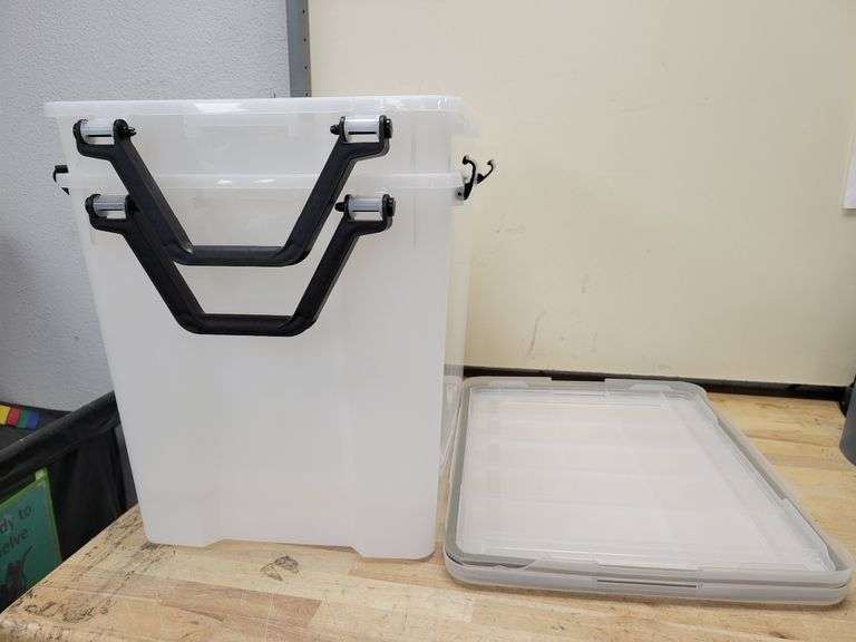 IRIS US Weather Pro 103 Qt. Clear Storage Bins w/Lids & Wheels | Open ...