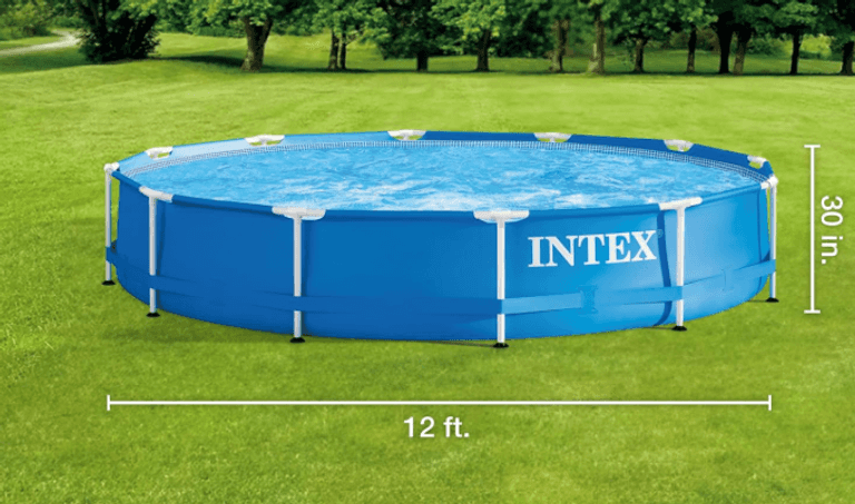 INTEX Metal Frame Above Ground Swimming Pool Set: 12ft x 30in | Open ...