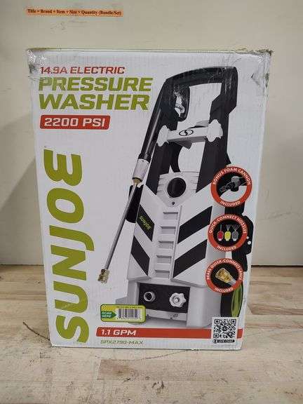 SUNJOE Electric Pressure Washer | Open Box | (See Condition Notes ...