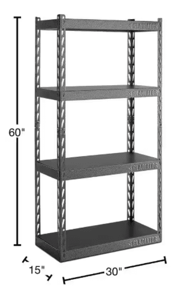 Gladiator 4-Tier Steel Garage Storage Shelving Unit with EZ Connect (30 in. W x 60 in. H x 15 in ...