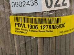 Siena Rolling Bamboo Room Divider 6ft, Gray | Open Box - Rio Grande Trade