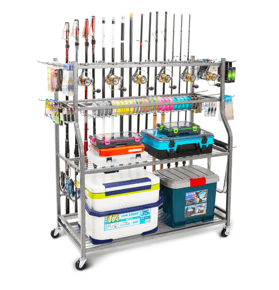 PEBRO Fishing Gear Storage Rack, 37.3" x 17.1" x 42.1" | Open Box - Rio ...