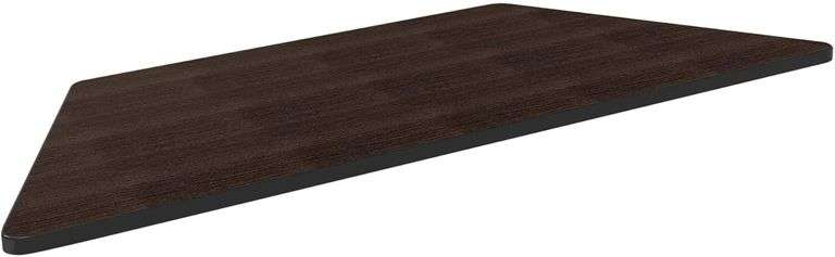 WorkPro Flex Collection Trapezoid Table Top, Espresso, 60"L x 30"W x 1. ...