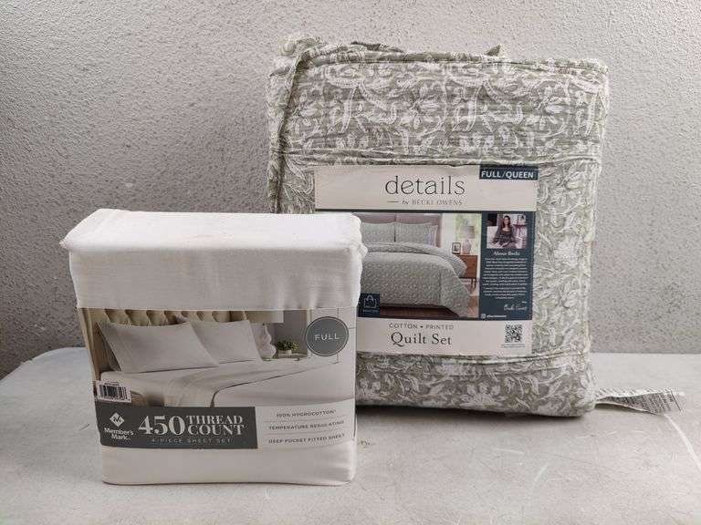DETAILS Quilt Set, F/Q & MEMBERS MARK Sheet Set, F | Open Box - Rio ...