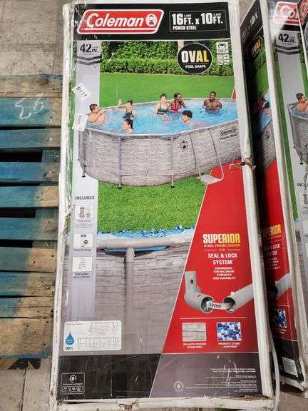 Coleman 16Ft. x 10Ft. Power Steel Oval Pool | Open Box - Rio Grande Trade