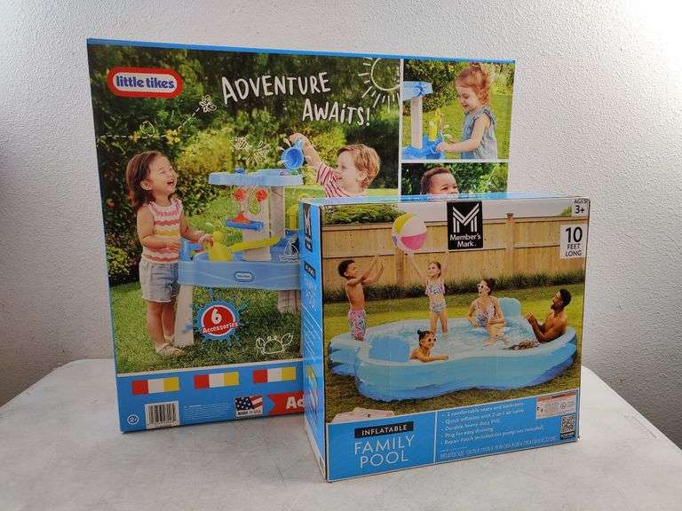 Little Tikes Adventure Falls Water Table & Members Mark Family Pool, 10 ...