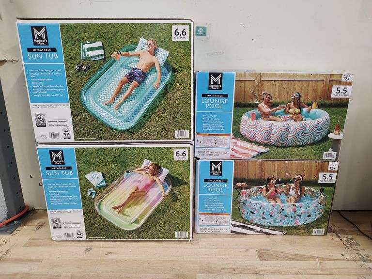 MEMBER'S MARK Inflatable Lounge Pools (66" x 20" - 2ct) & Sun Tubs (6.6 ...