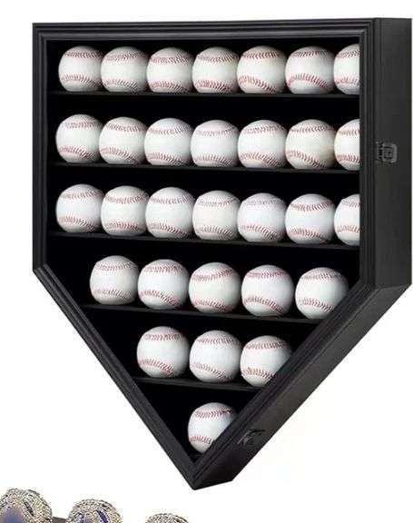 GRINTUS 30 Baseball Display Case Wooden w/Acrylic door | Open Box - Rio ...