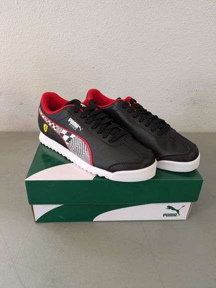 PUMA SF Roma Jr Shoes, Black/White/Red, 5.5Y | Open Box - Rio Grande Trade