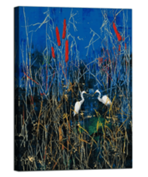 Sense & Sensitivity Arts Abstract Blue Heron Wall Art | Open Box - Rio ...