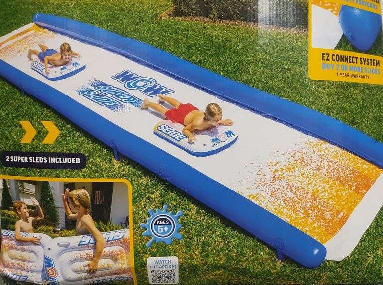 WOW Super Water Slide W/ Sleds, 26Ft X 6Ft, Ages 5+ | Open Box - Rio ...