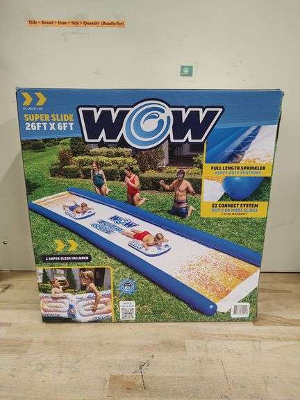 WOW Super Slide Water Slide w/Two Sleds, 26 x 6' Slide | Like New - Rio ...