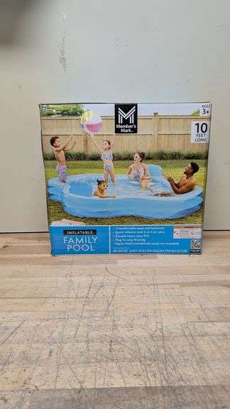 Members Mark Inflatable Family Pool, Blue | Open Box - Rio Grande Trade