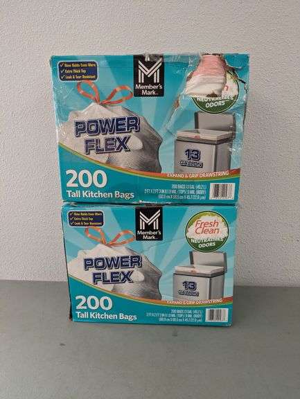 MEMBERS MARK Power Flex Tall Kitchen Bags Set (2) | Open Box - Rio ...