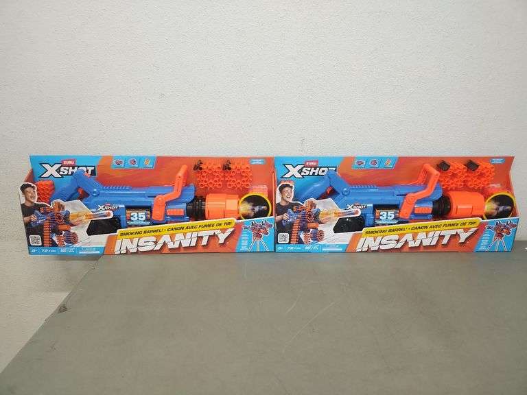 Zuru XSHOT Insanity Smoking Barrel Toy Dart Blaster, Set Of 2, Ages 8 ...