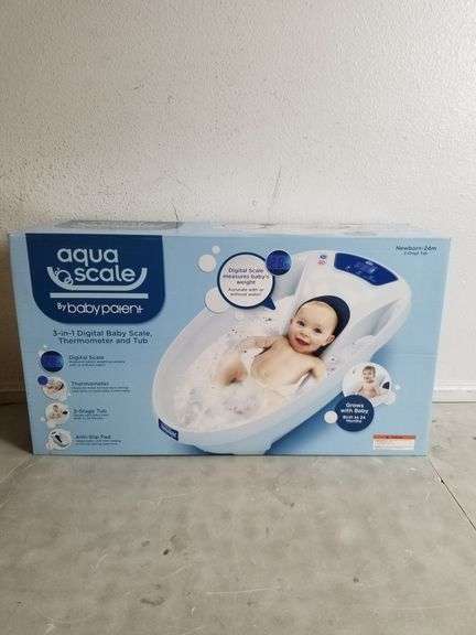 BABY PATENT AQUA SCALE 3-In-1 Digital Baby Scale, Thermometer & Tub ...