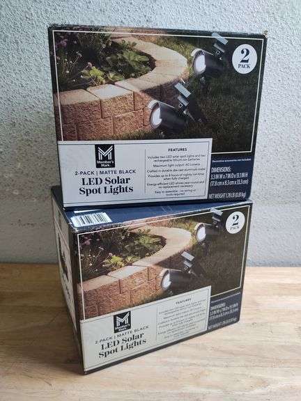 MEMBERS MARK LED Solar Spot Lights, 2pk, Set of 2 | Open Box - Rio ...