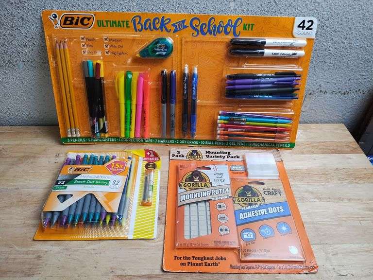 BIC Ultimate Back To School Kit, 42pcs & GORILLA Mounting Variety Pack ...