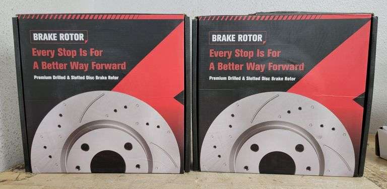 BRAKE ROTOR Premium Drilled & Slotted Disc Brake Rotor 2pk | Open Box ...