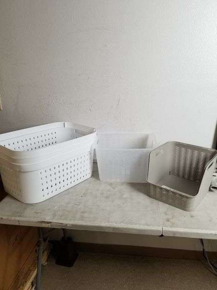BRIGHTROOM 1.5 Bushel Laundry Basket (3CT), Wave Curved Storage Bin ...