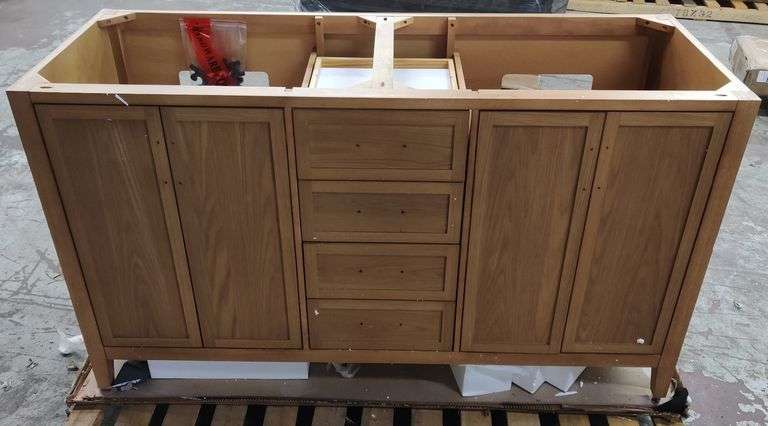 Silas Double Bathroom Vanity, 60" W x 34" H x 22" D | Open Box - Rio ...