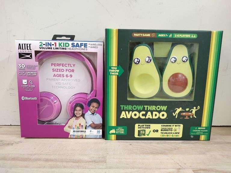 EXPLODING KITTENS Throw Throw Avocado Game & ALTEC LANSING 2-in-1 Kid ...