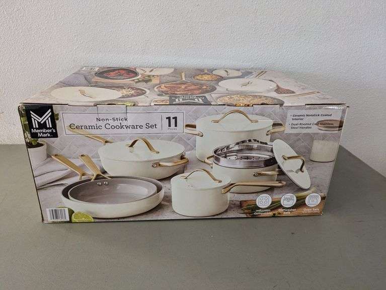 MEMBERS MARK Non-Stick Ceramic Cookware Set, 11 Pieces | Open Box - Rio ...