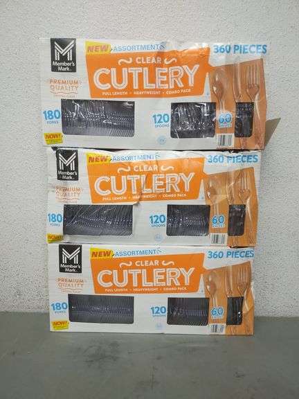 Member's Mark Clear Plastic Cutlery , 360 Pcs/Box, Set Of 3 Boxes ...