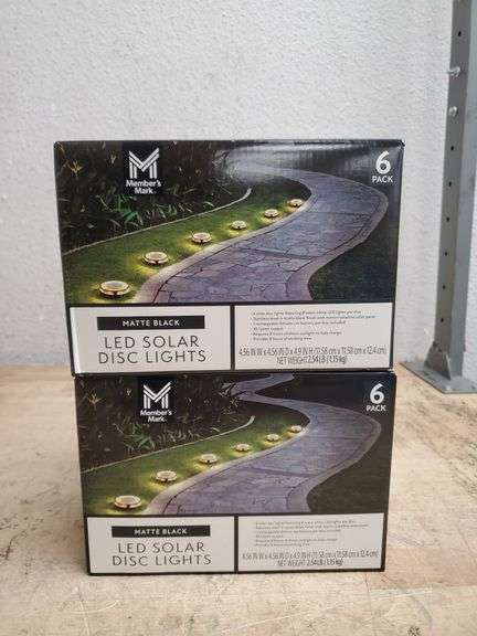 Member's Mark Matte Black LED Solar Disc Lights 2 Pack | Open Box - Rio ...