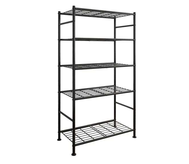 SAKUGI 5 Tier Storage Shelving Unit, 33"W x 12.6"D x 72"H Black | Open ...