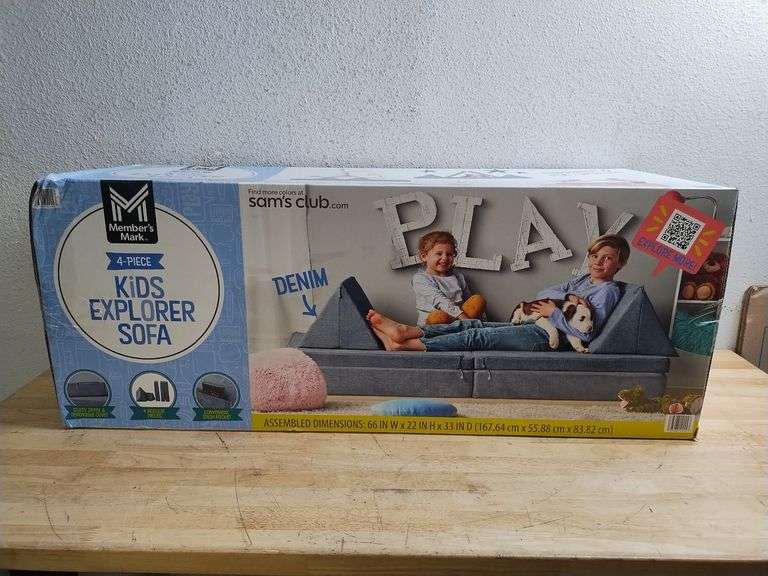 MEMBERS MARK Kids Explorer Sofa, 4pcs, Denim | Like New - Rio Grande Trade