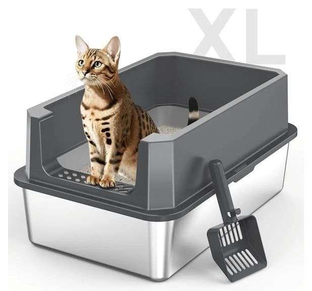 MIXJOY Stainless Steel Litter Box | Open Box - Rio Grande Trade