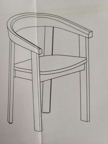 THRESHOLD Solid Wood Curved Chair Black 21.3x19.3x30.6" | Open Box ...