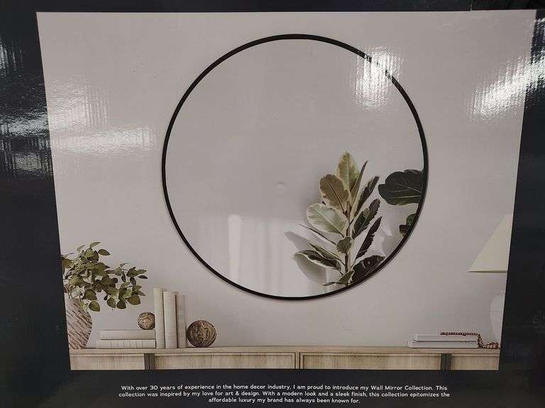 JILL ZARIN HOME Wall-Mounted Round Mirror, 36" | Like New - Rio Grande ...
