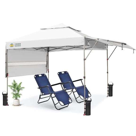 CROWN SHADES 18FT x 10FT Mighty Shade Instant Canopy With Extended ...