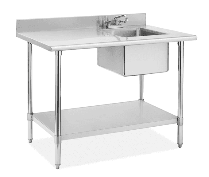 Stainless Steel Worktable with Sink | Open Box - Rio Grande Trade