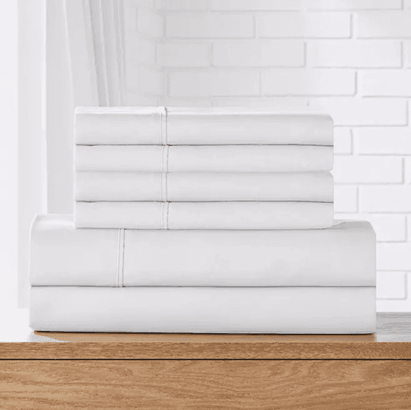 Member's Mark Soft Washed Microfiber Sheet Set White King Size | Open ...