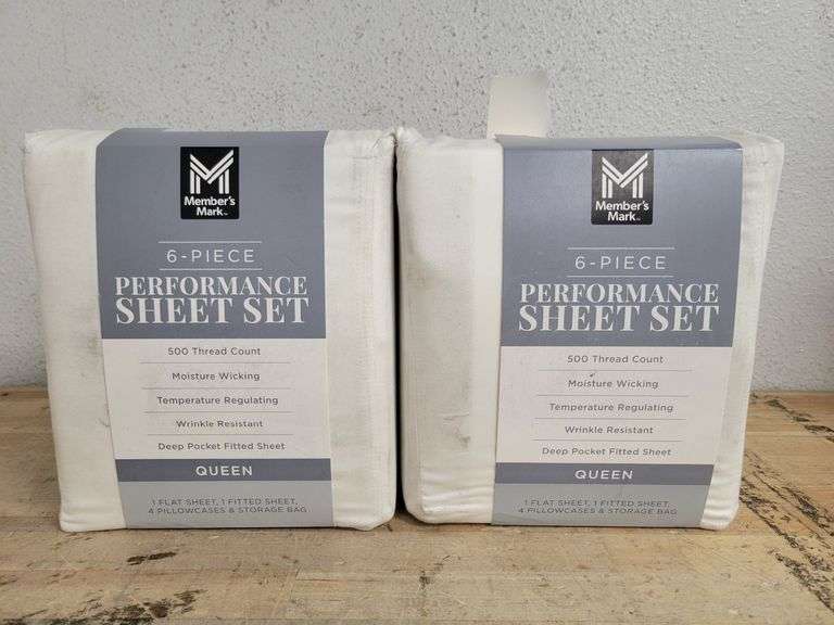 MEMBER'S MARK 6Piece Performance Sheets Queen Size 2pk | Open Box - Rio ...