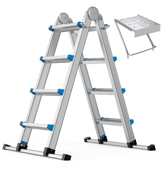 UC UP LADDER Aluminum Foldable Extension Ladder, 13.5' | Open Box ...
