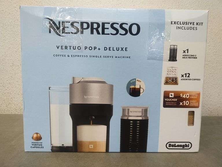 NESPRESSO Vertuo Pop+ Deluxe Single-Serve Coffee/Espresso Machine ...