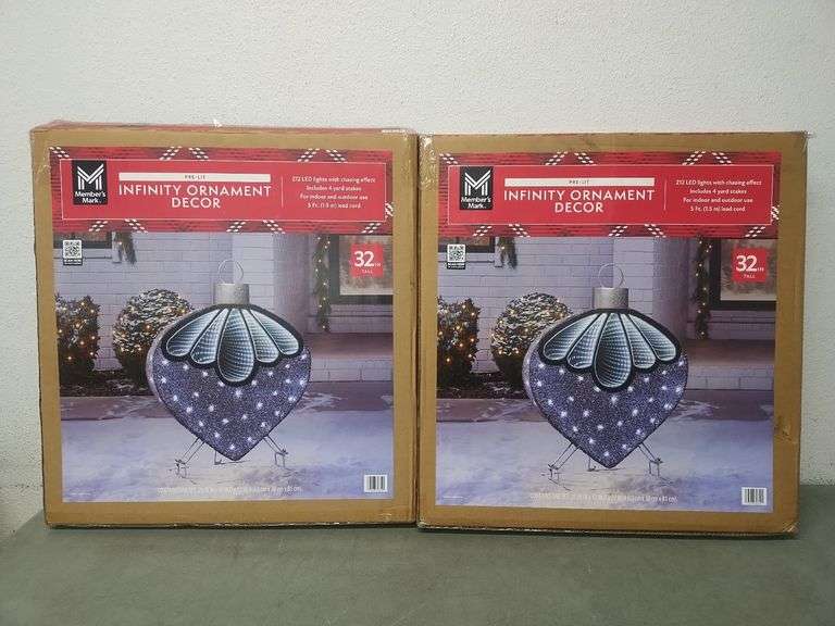 MEMBER'S MARK Pre-Lit 32" Infinity Ornament Decor, Set Of 2 | Open Box ...
