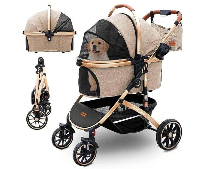 PETTINGZOO Dog Stroller, 28.7 x 24.8 x 40.1" (RL) | Open Box | (See ...