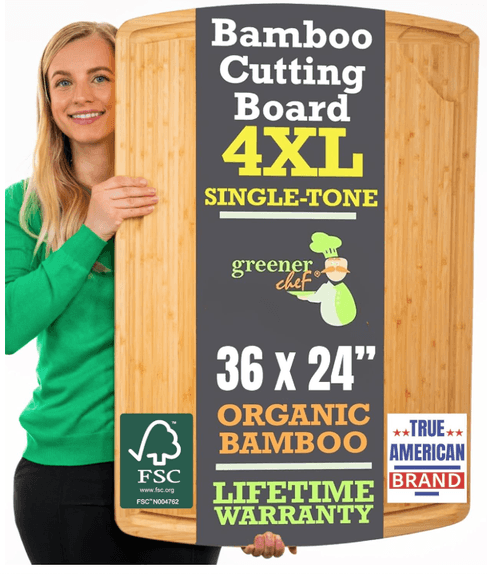 Greener Chef - 4XL Bamboo Butcher Block Cutting Board, 36 x 24 in ...