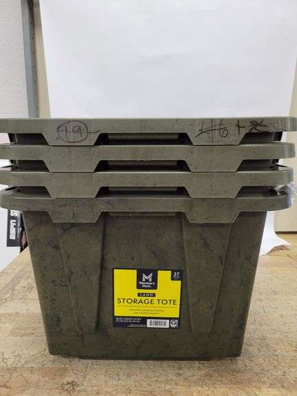 MEMBERS MARK Heavy Duty Camo Storage Tote, 27gal, 4pck, 20.6x30.6x14.3 ...