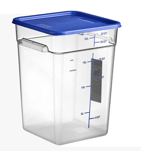 Vigor Clear Square Polycarbonate Food Storage Containers, 4 Pack | Open ...