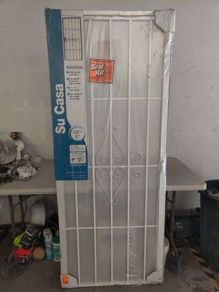 30 in. x 80 in. Su Casa Universal White Surface Mount Steel Security ...