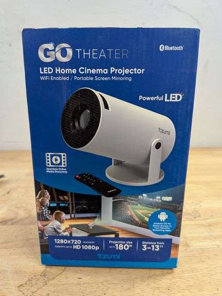 Tzumi 1280 x 720 HD Movie Projector with Stand 360 Lumens | Open Box ...