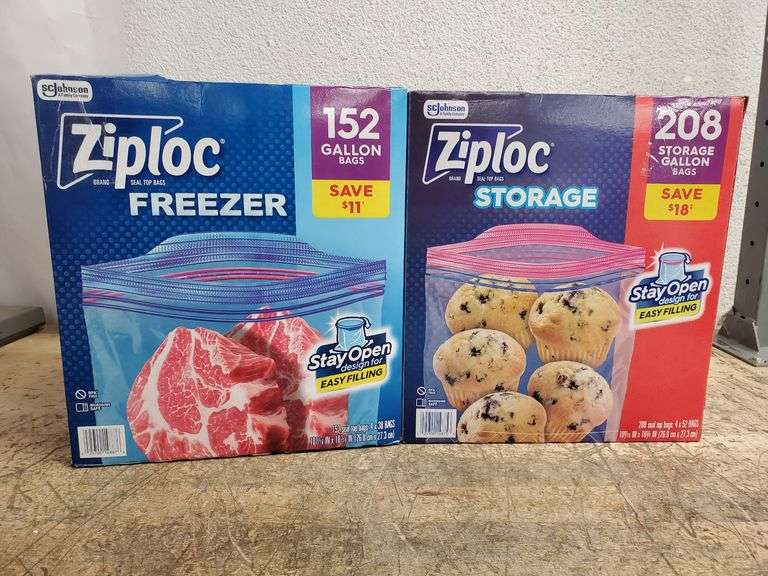 (BUNDLE) ZIPLOC 152 Freezer Gallon Bags & 156 Storage Bags | Open Box ...